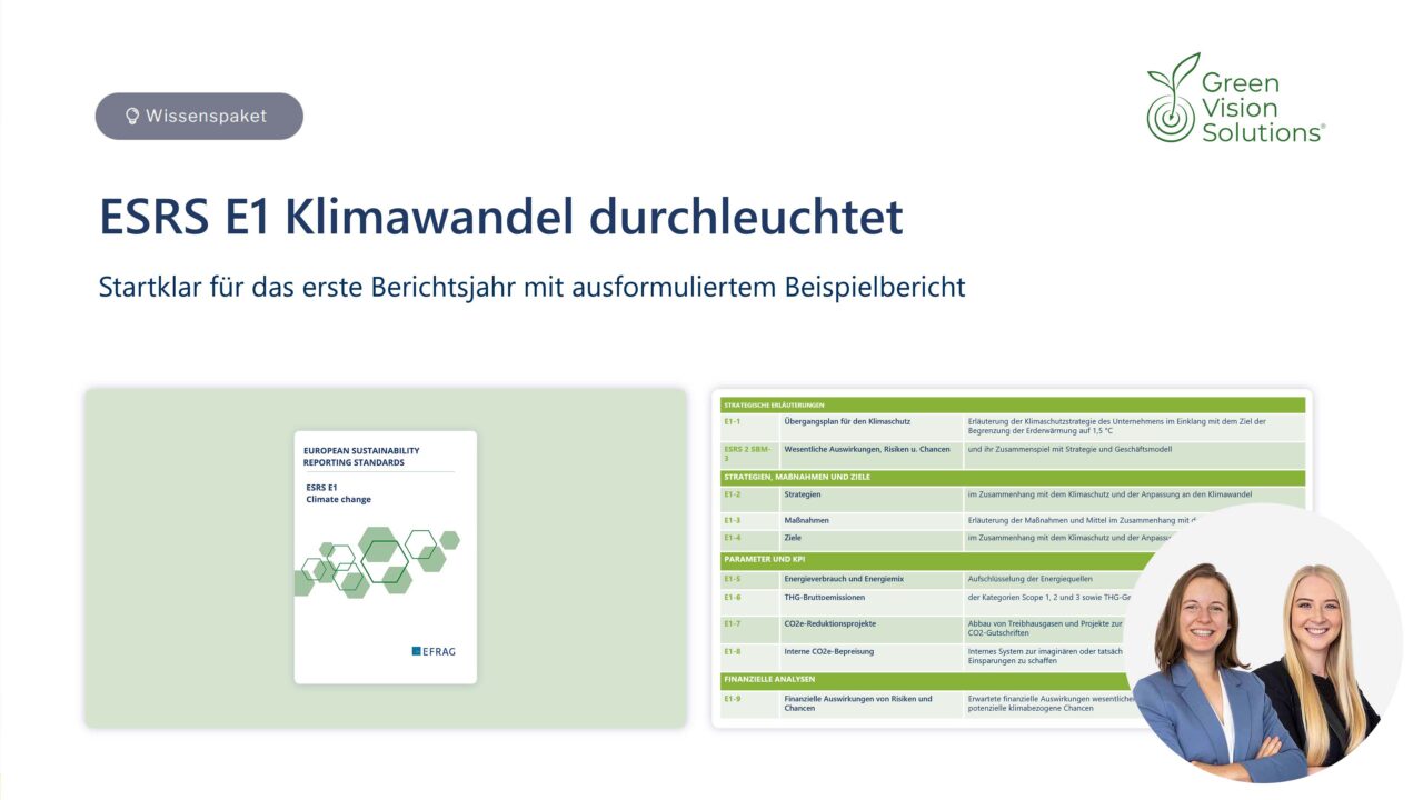ESRS E1: So erfüllen Sie das Klimaschutz-Reporting